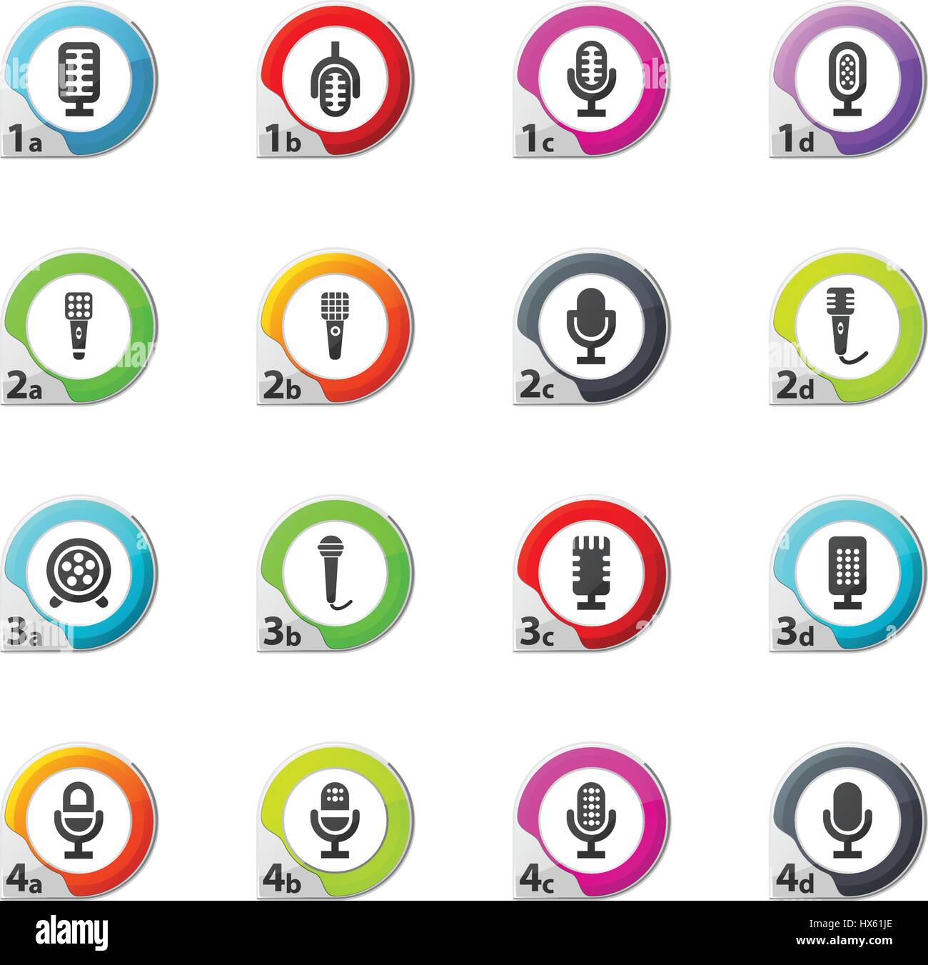 Microphone web icons for user interface design Stock Vector Image & Art ...