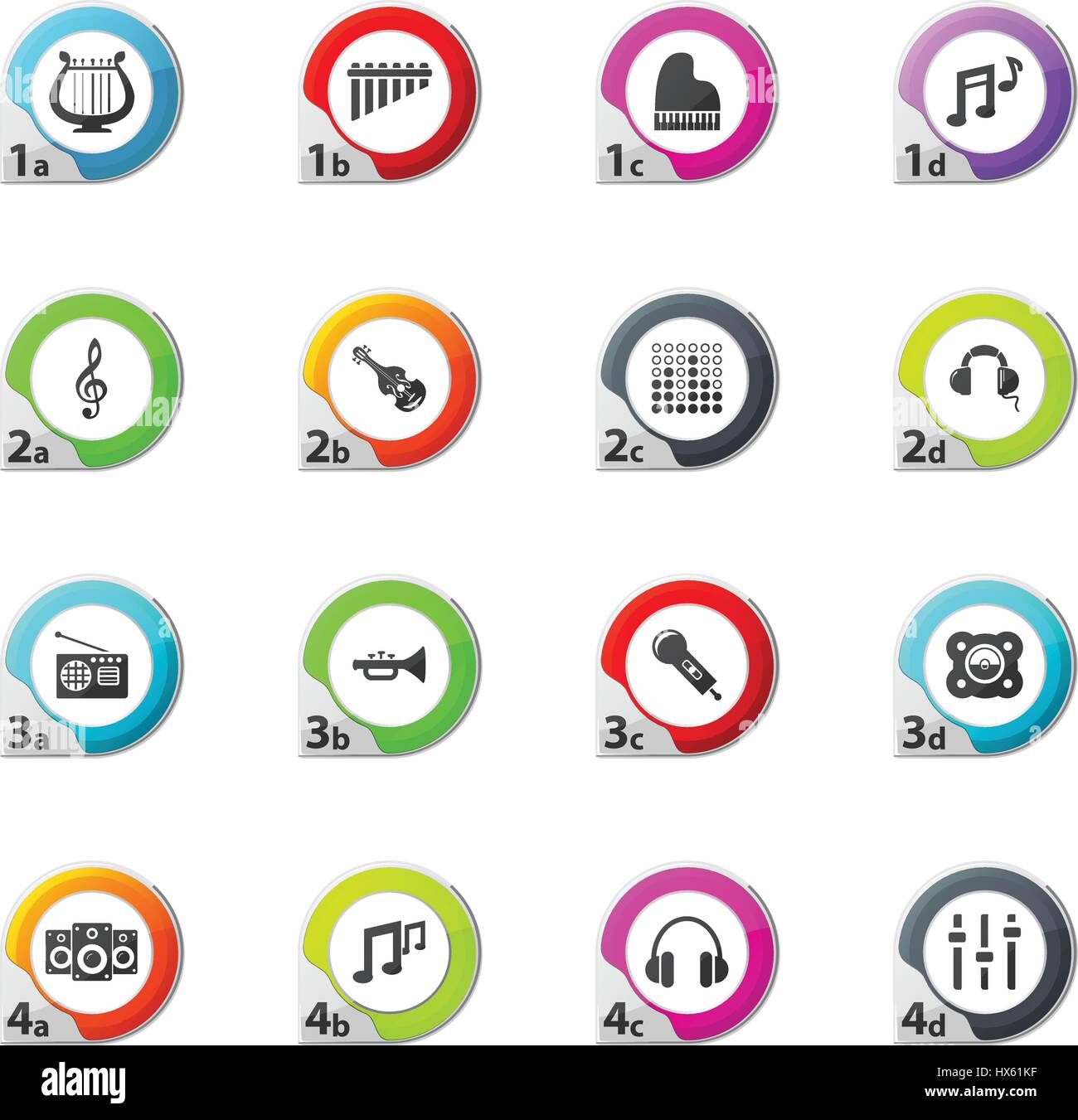 Music web icons for user interface design Stock Vector Image & Art - Alamy