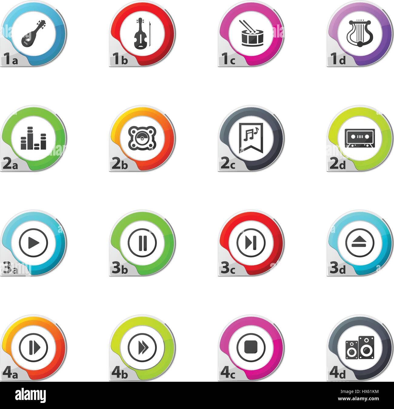 Music web icons for user interface design Stock Vector Image & Art - Alamy