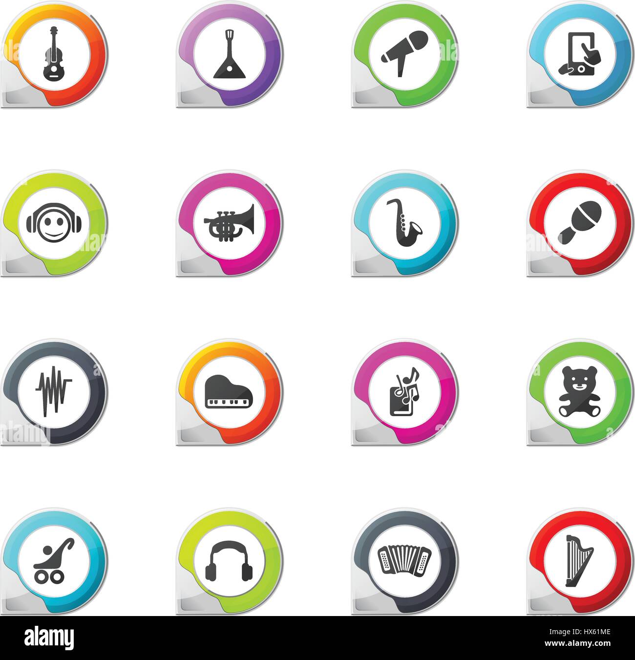 Music pointer on the color icons for your design Stock Vector Image ...