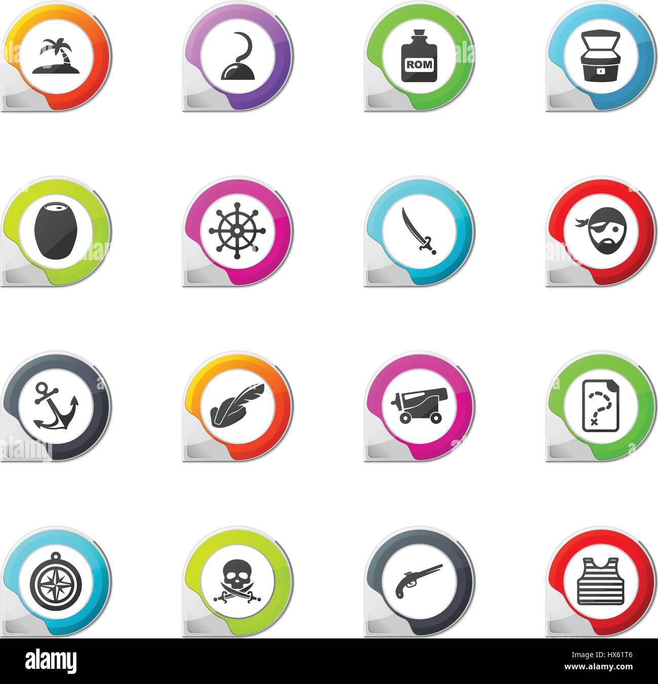 Pirates pointer on the color icons for your design Stock Vector Image ...