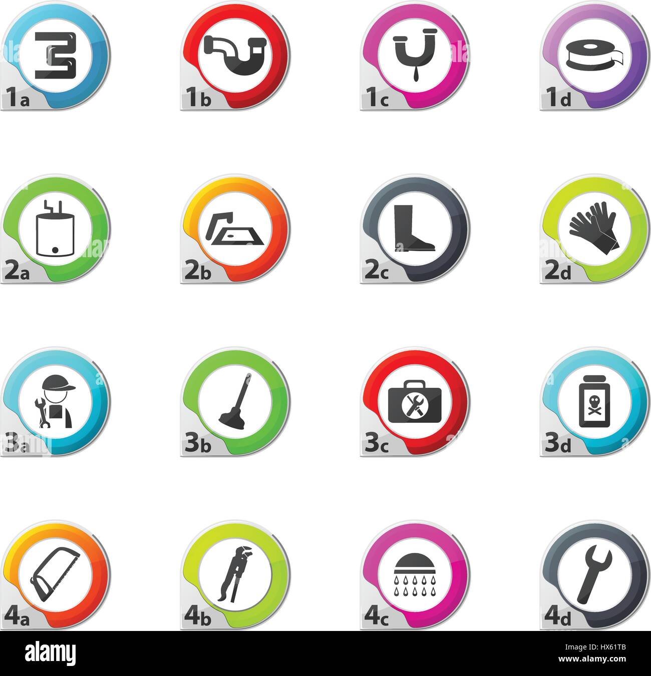 Plumbing web icons for user interface design Stock Vector Image & Art ...