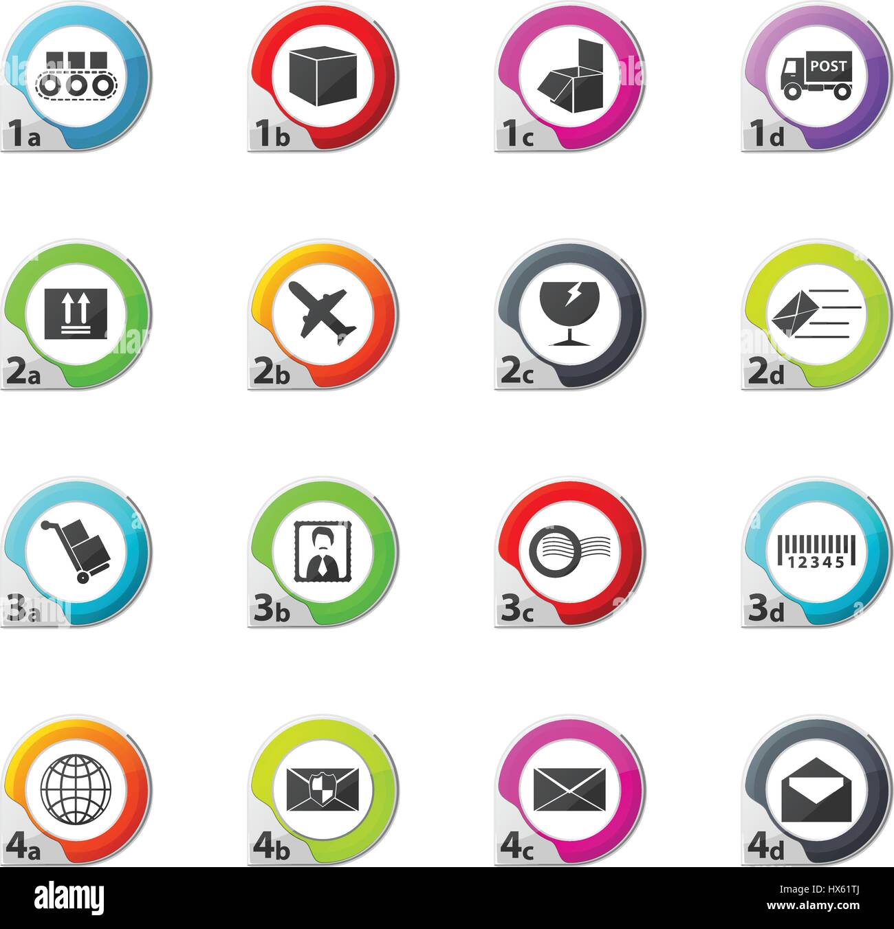 Vector post web icons for user interface design Stock Vector Image ...
