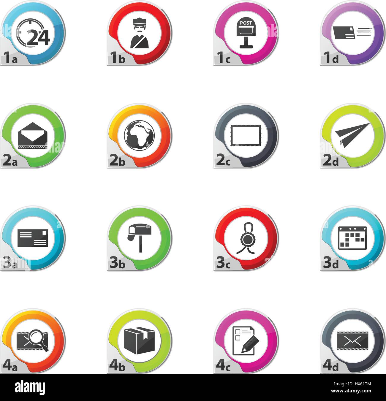 Vector post web icons for user interface design Stock Vector Image ...