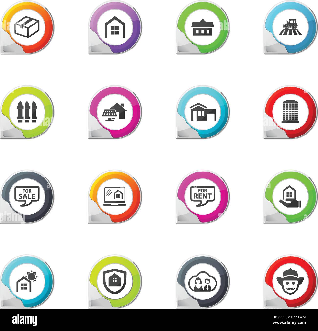 Real estate pointer on the color icons for your design Stock Vector ...