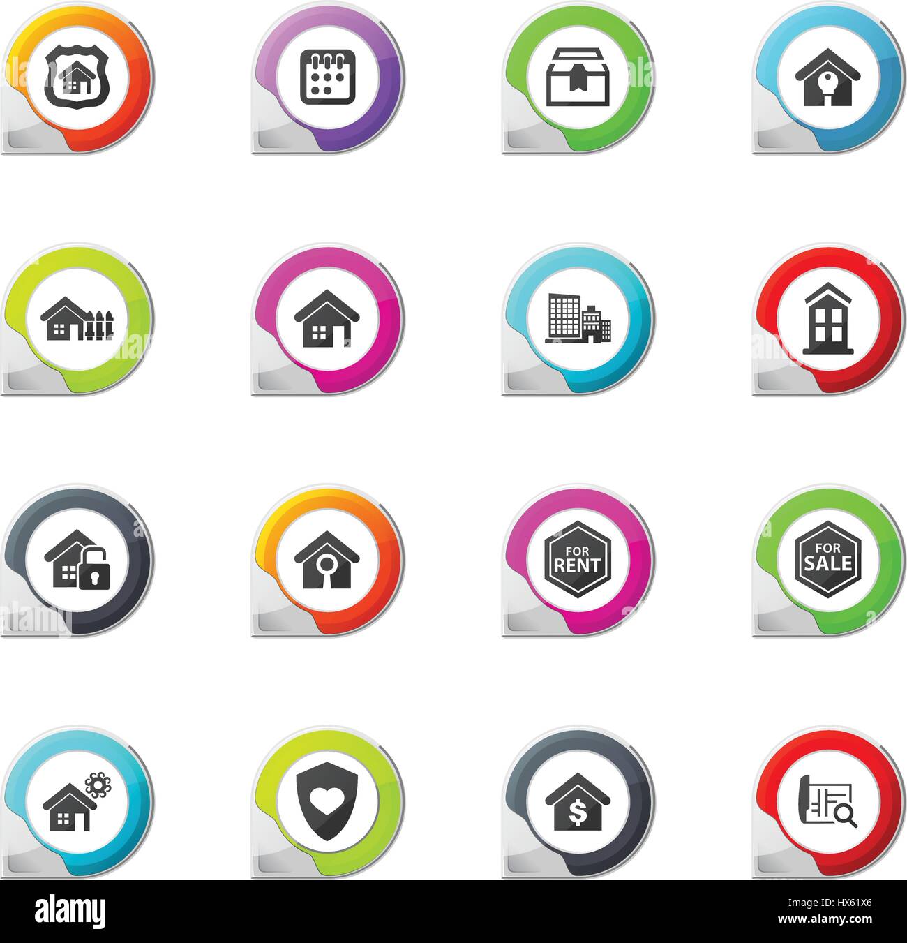 Real estate pointer on the color icons for your design Stock Vector ...