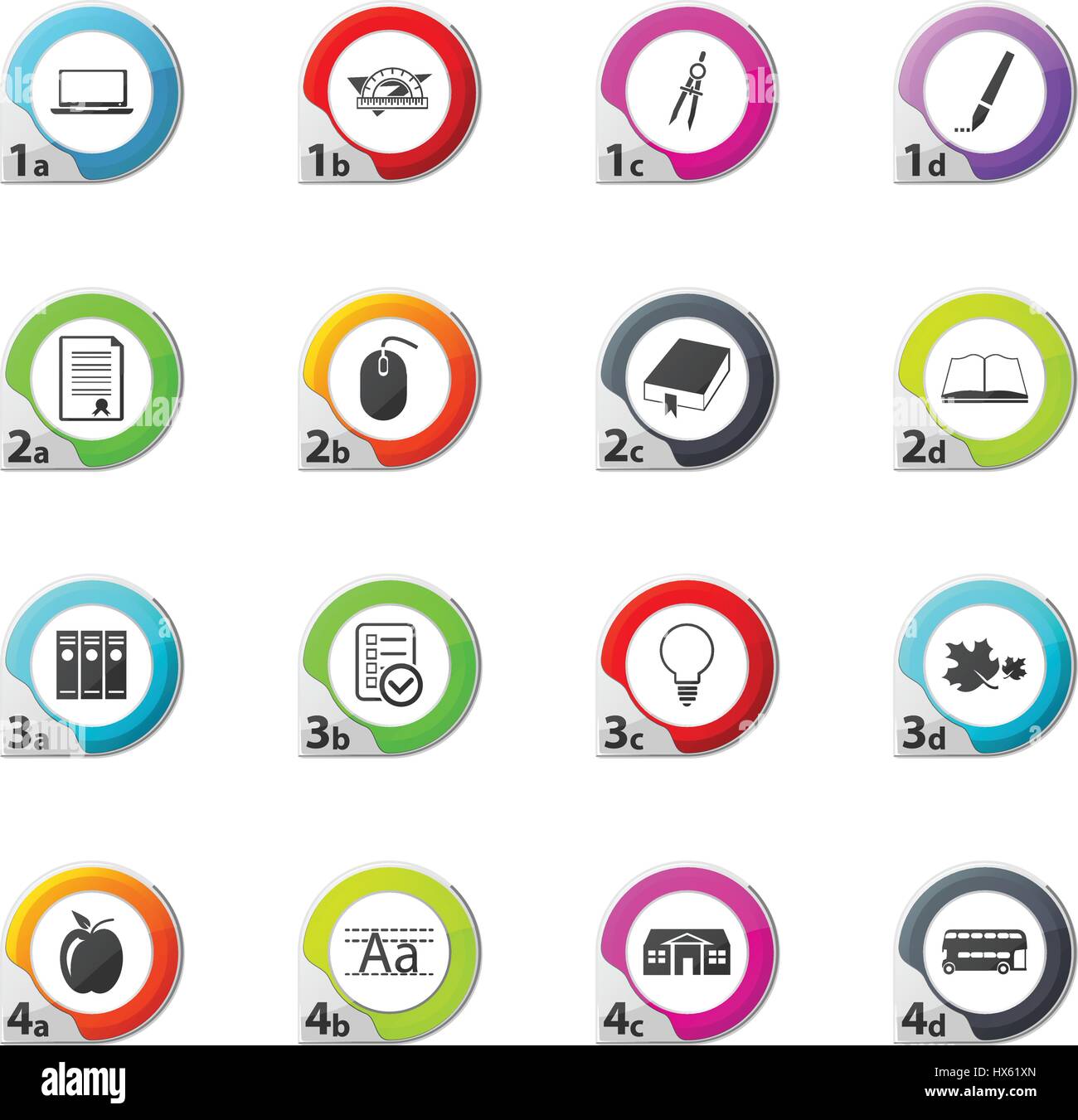 School web icons for user interface design Stock Vector Image & Art - Alamy