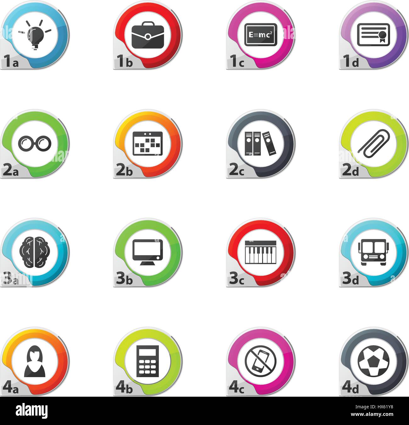 School web icons for user interface design Stock Vector Image & Art - Alamy