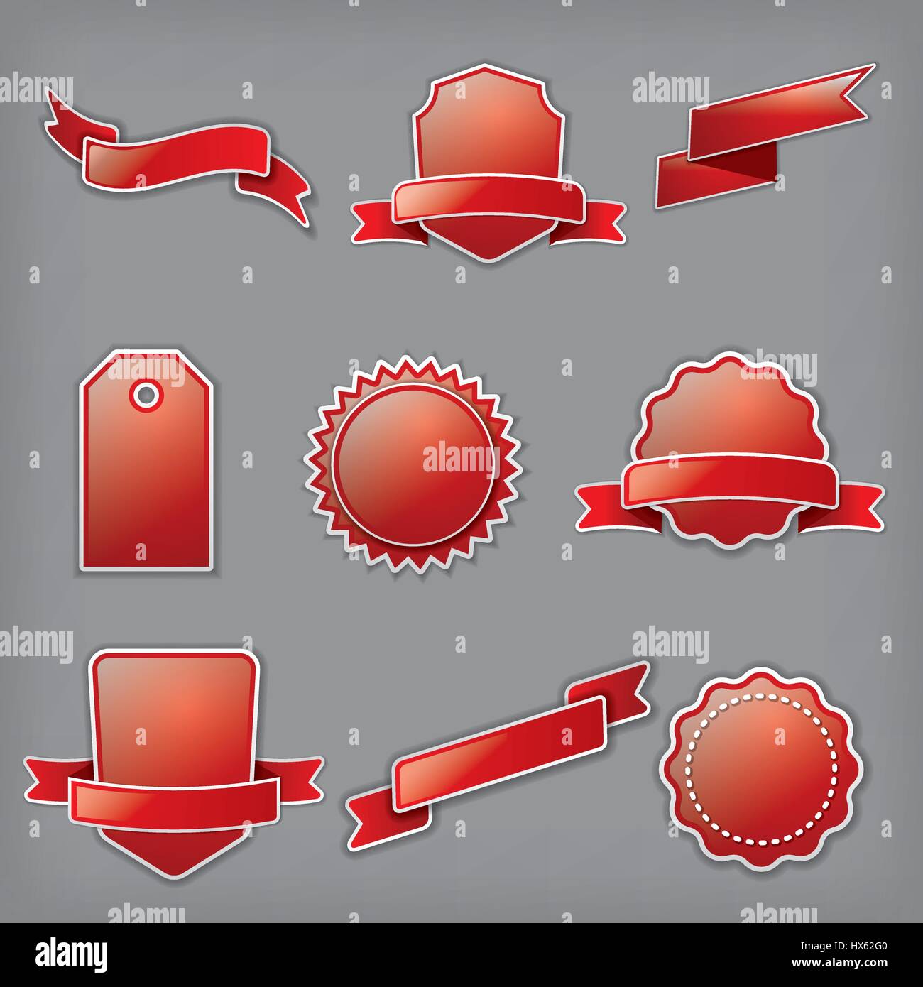 illustration of set different empty advertising banners and labels ...