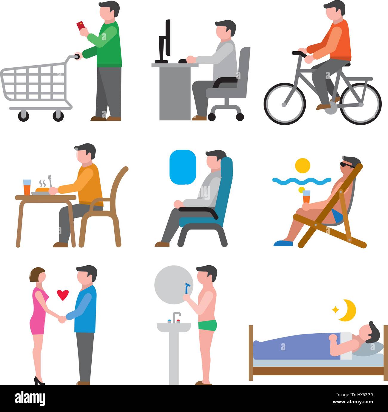 set of concept icons for human life Stock Vector Image & Art - Alamy