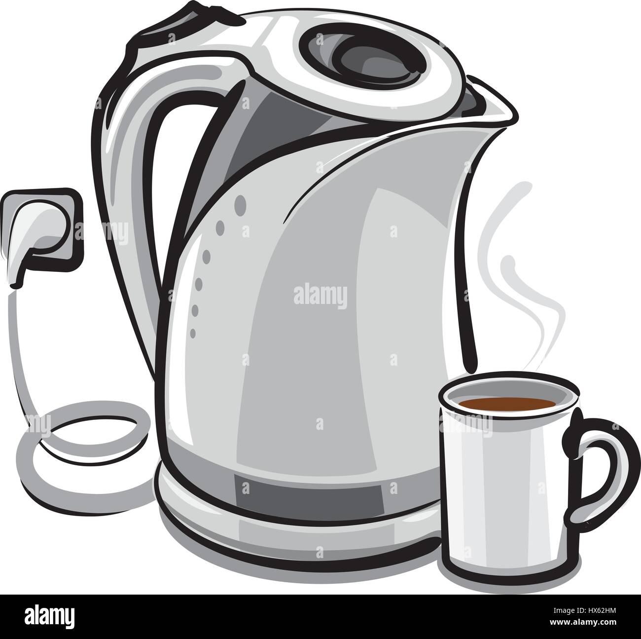 Porcelain cup of tea with milk Stock Vector Images - Alamy
