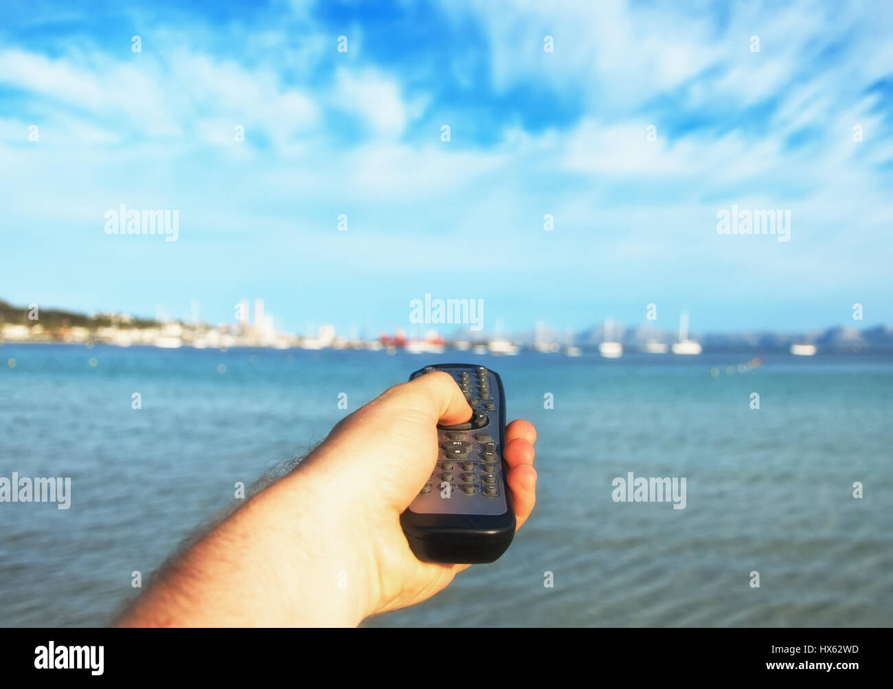 Magic remote control. Image that you can choose anything you want, for ...