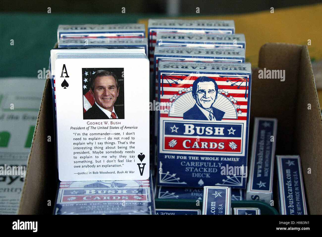 GEORGE W. BUSH BUSH CARDS 20 March 2004 HOLLYWOOD LOS ANGELES USA Stock ...