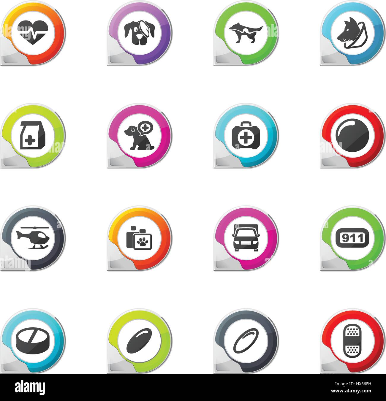 Veterinary clinic pointer on the color icons for your design Stock ...