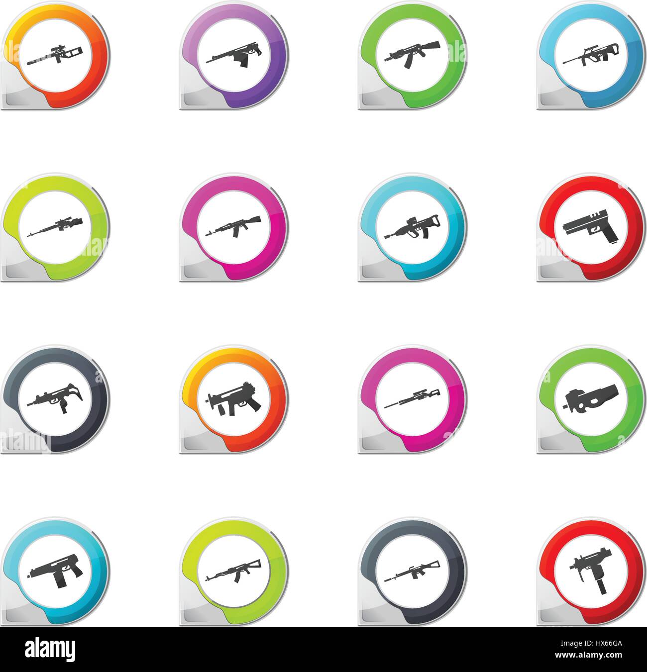 Hand weapons pointer on the color icons for your design Stock Vector ...