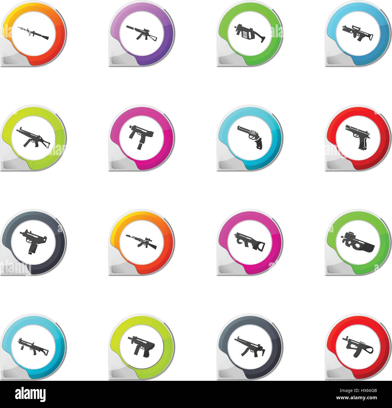 Hand weapons pointer on the color icons for your design Stock Vector ...