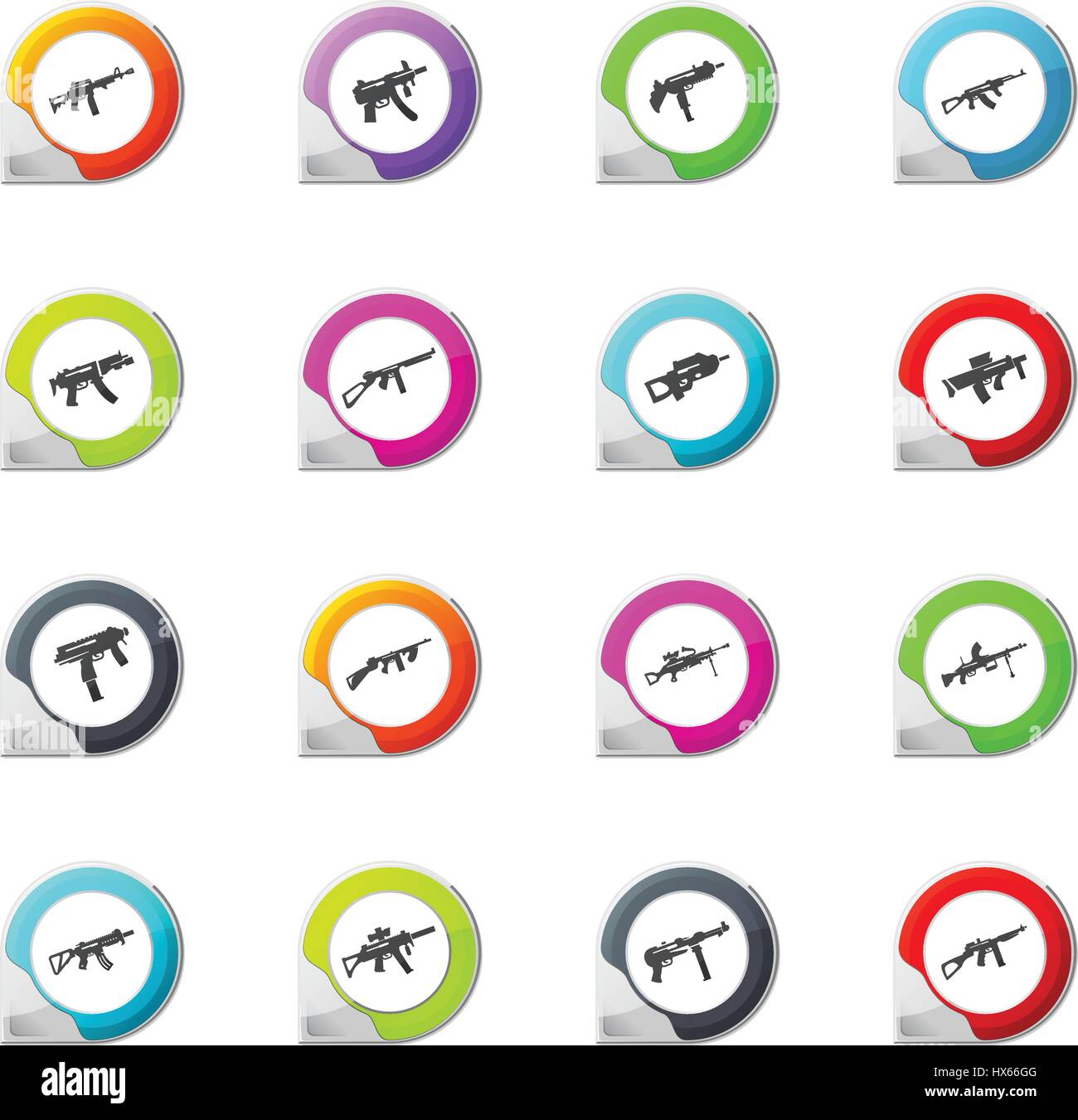 Hand weapons pointer on the color icons for your design Stock Vector ...
