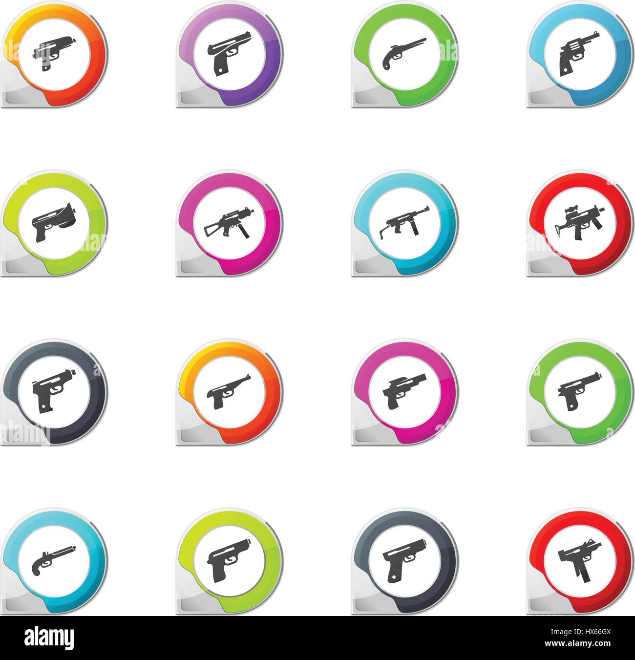 Hand weapons pointer on the color icons for your design Stock Vector ...