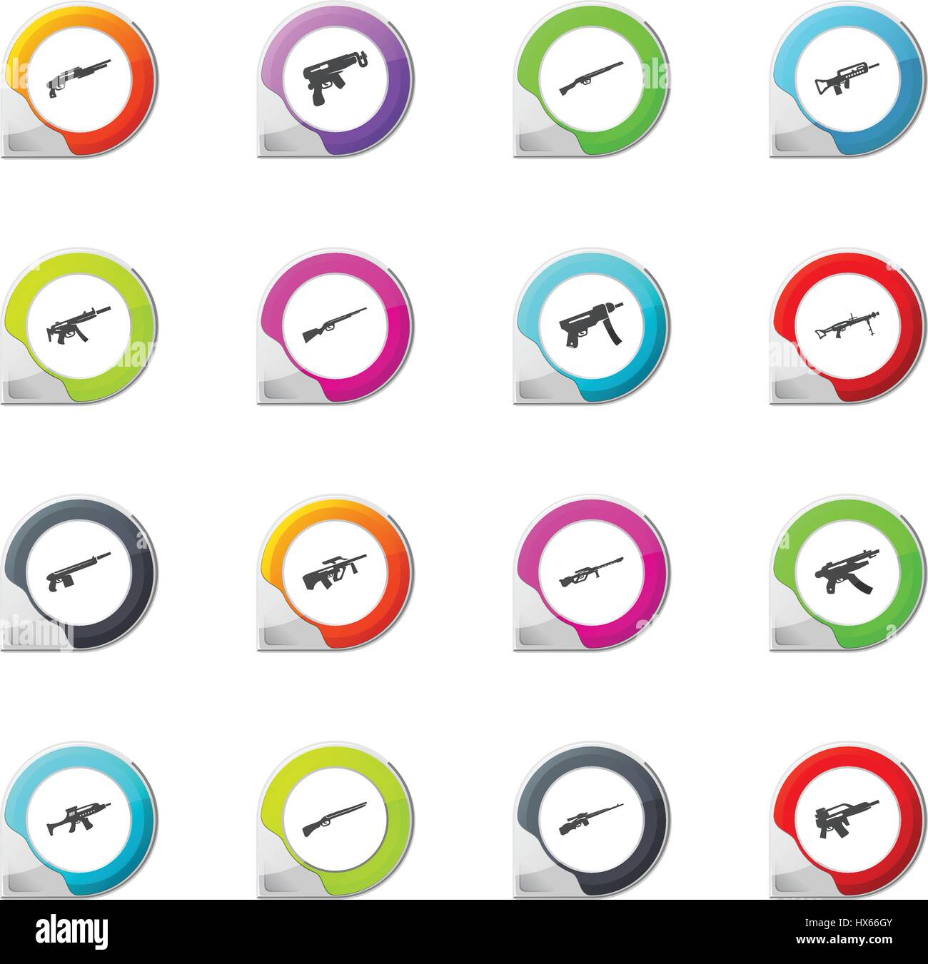 Hand weapons pointer on the color icons for your design Stock Vector ...