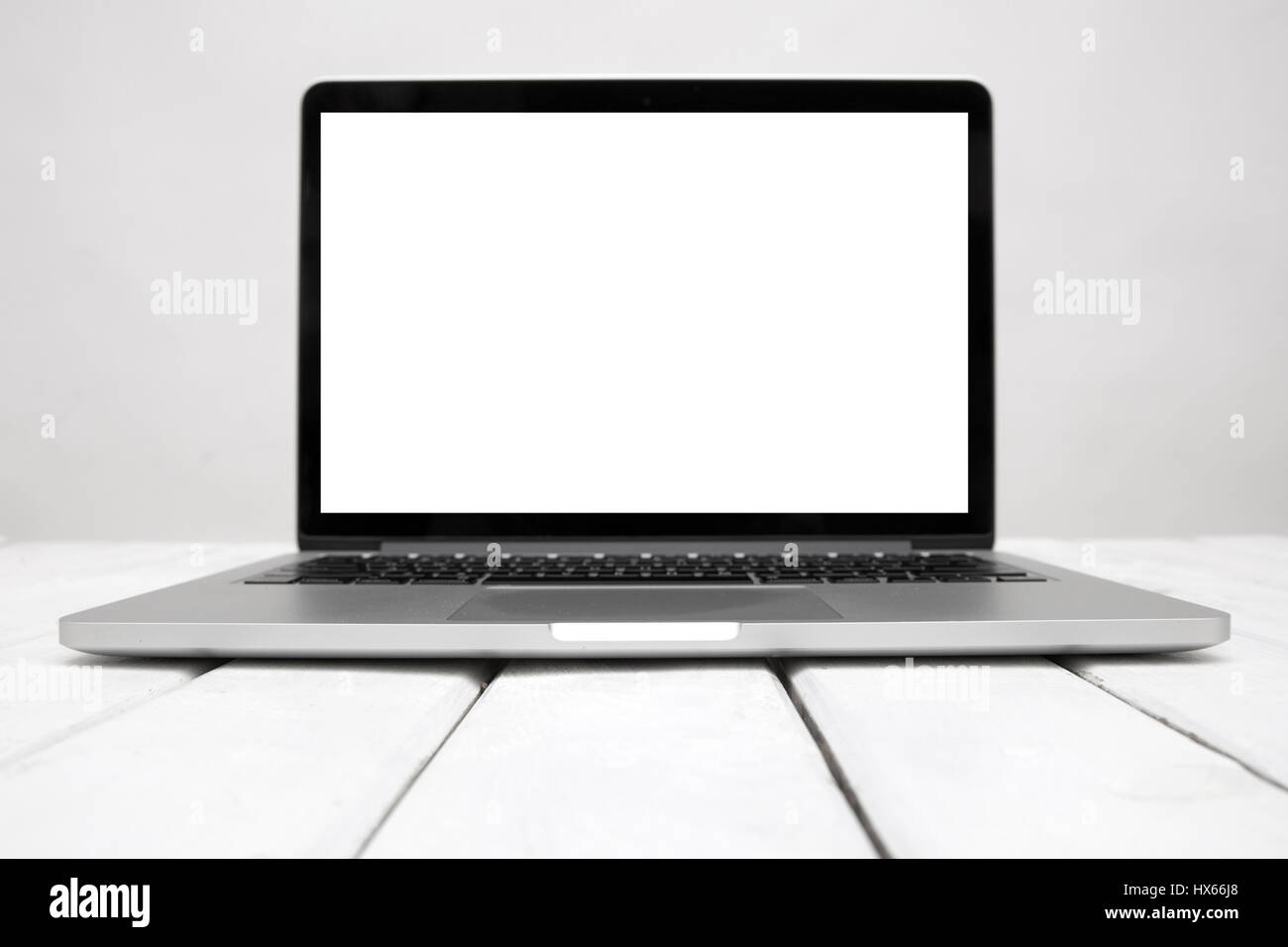 Isolated laptop with empty space on white background Stock Photo - Alamy