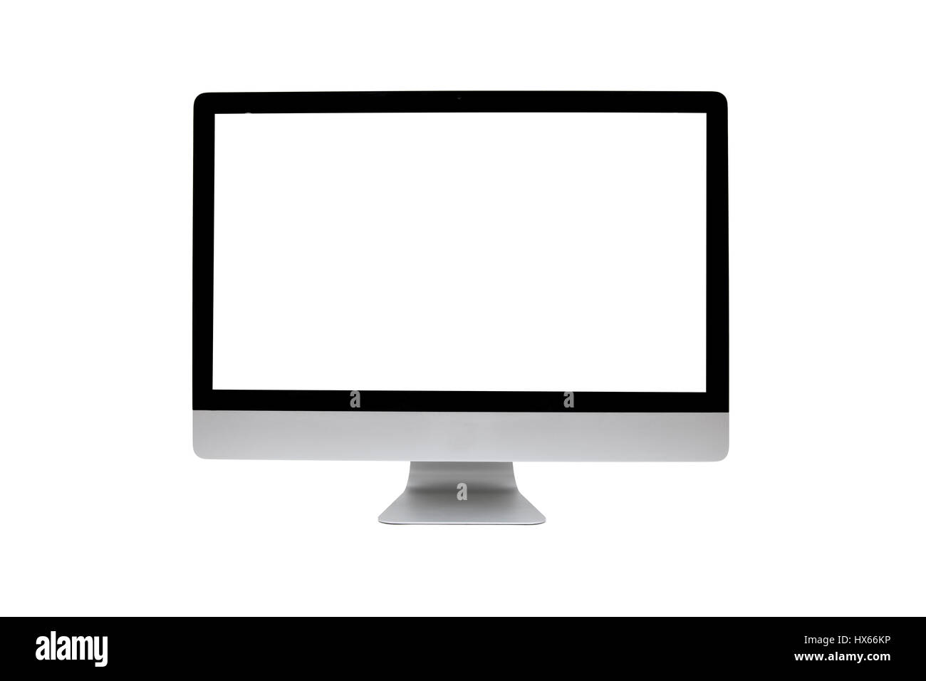 Computer monitors with blank white screen Isolated on white background ...