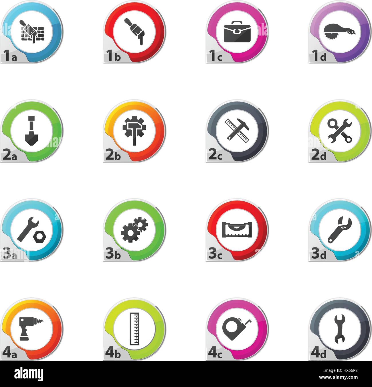 Work tools web icons for user interface design Stock Vector Image & Art ...