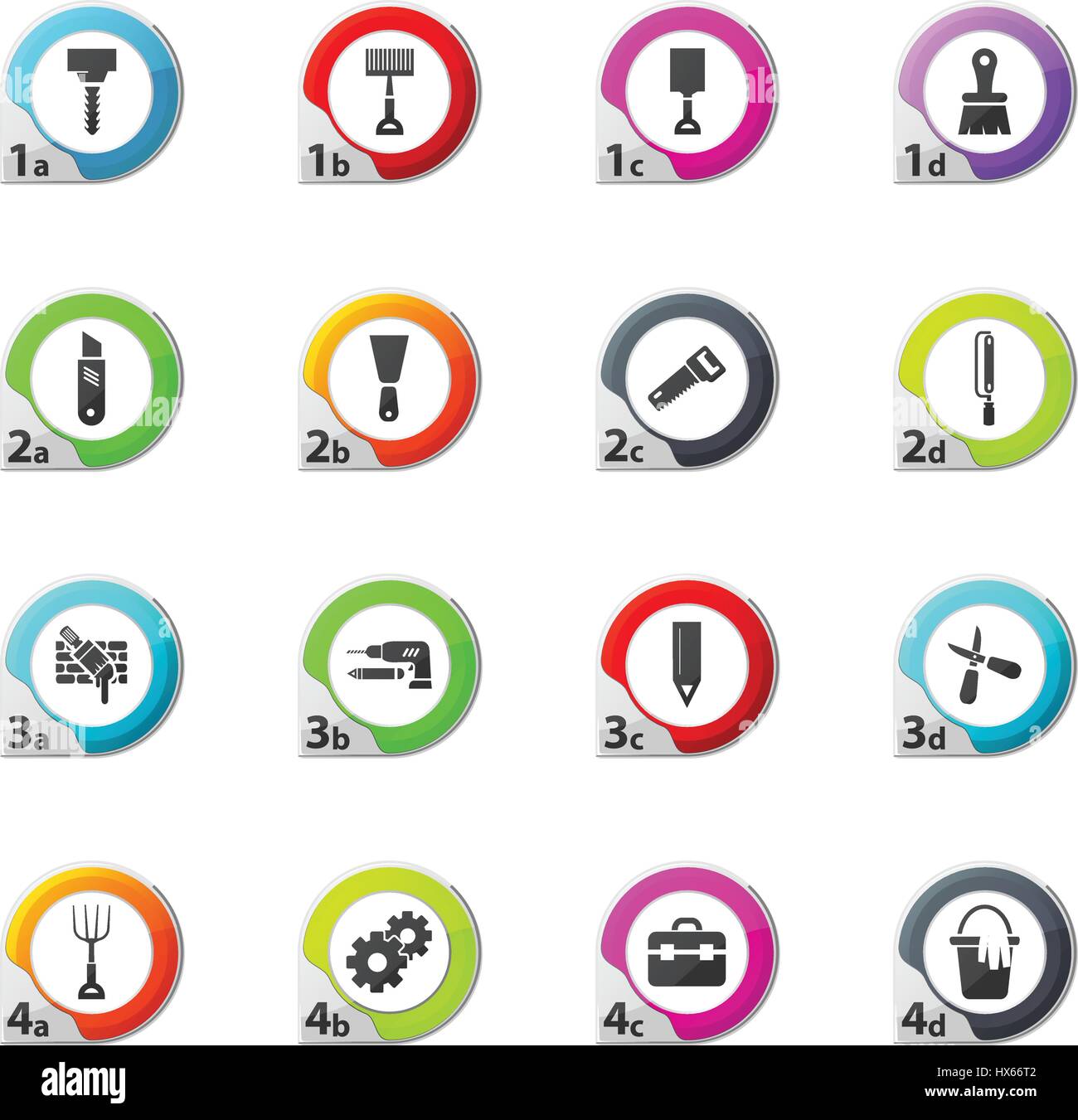 Work tools web icons for user interface design Stock Vector Image & Art ...