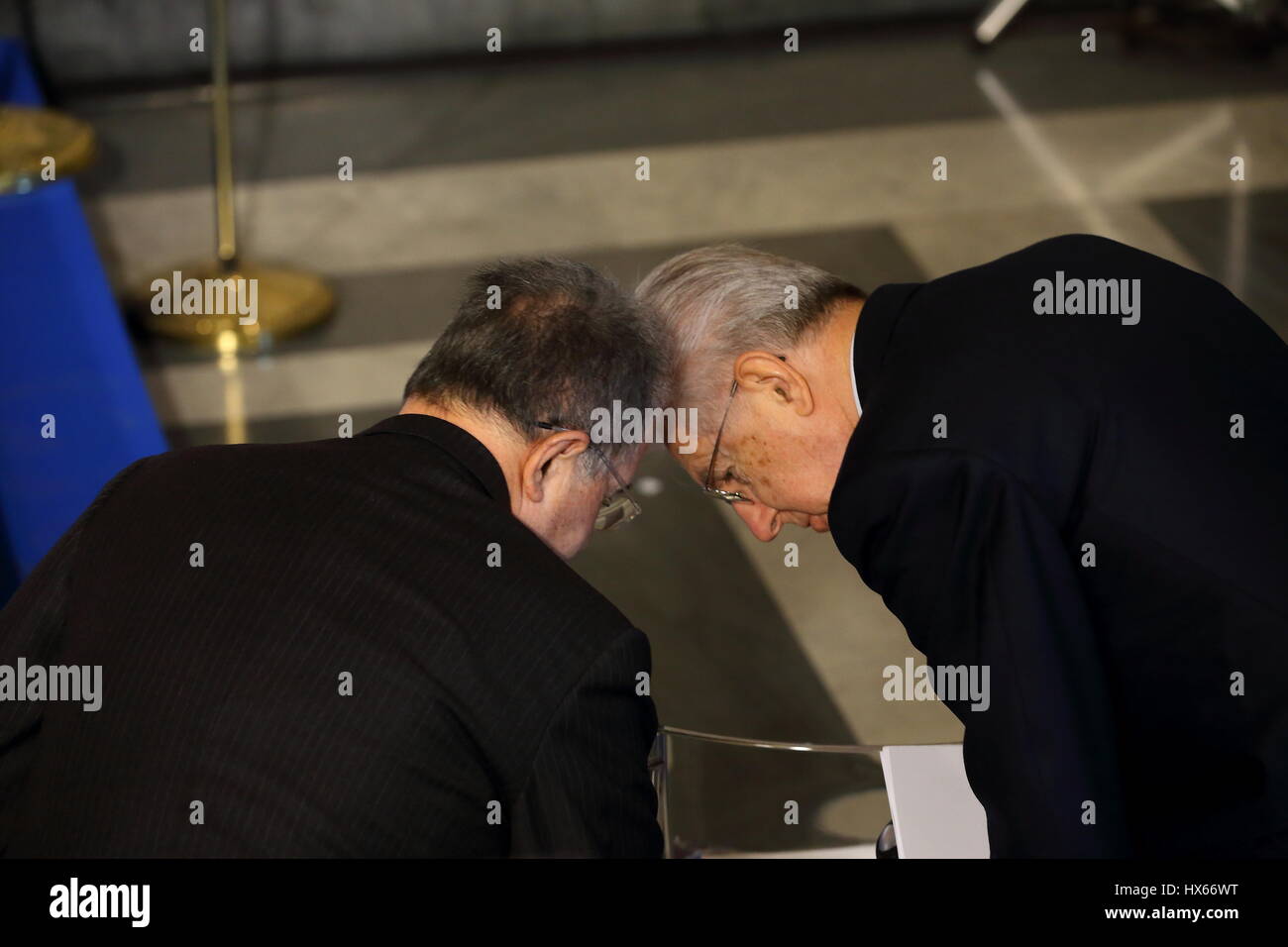Roma, Italy. 25th Mar, 2017. Former Italian Prime ministers Romano ...