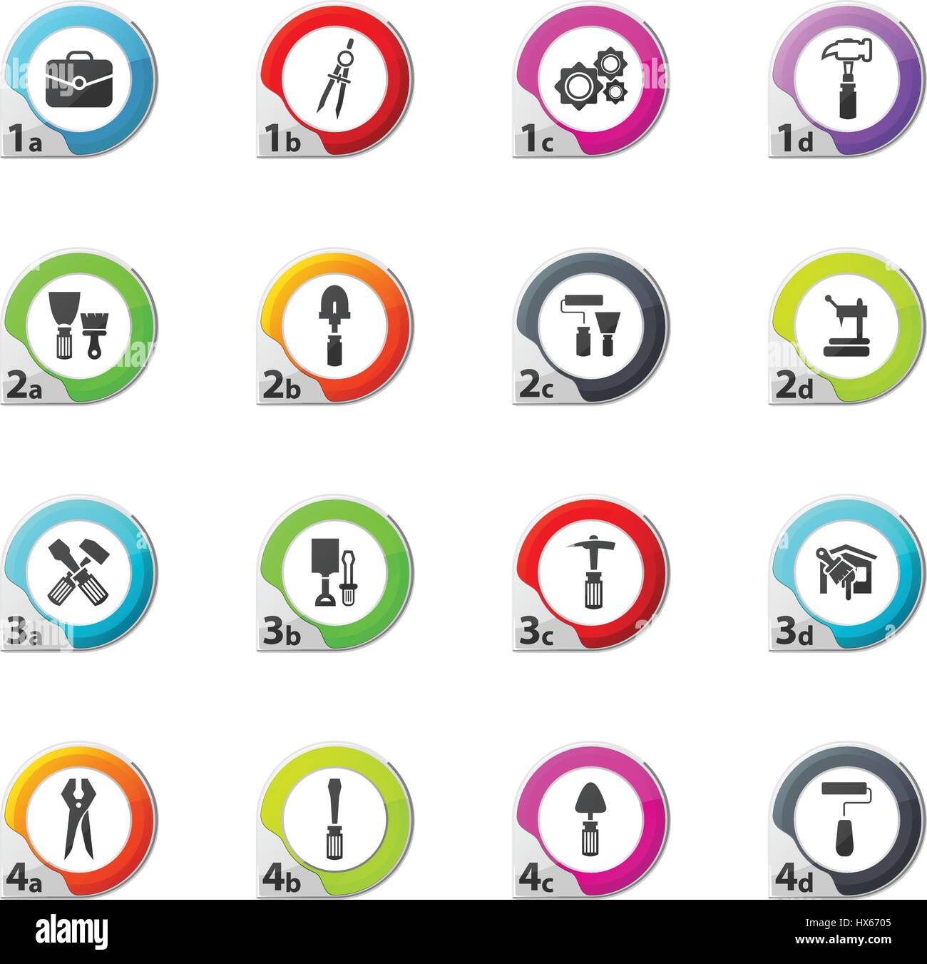 Work tools web icons for user interface design Stock Vector Image & Art ...