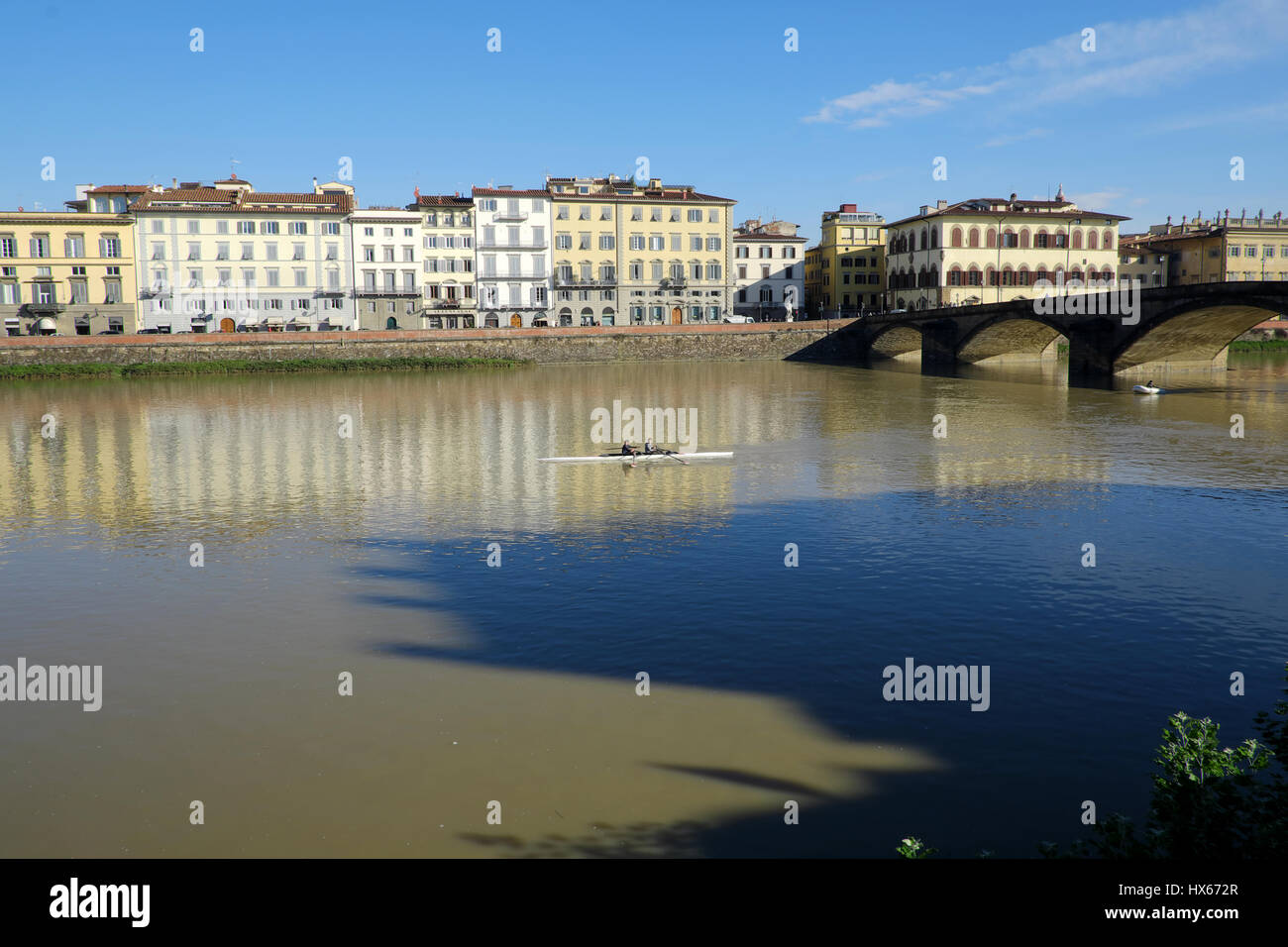 Young boys rowing on the river - Rower training series - Arno river ...
