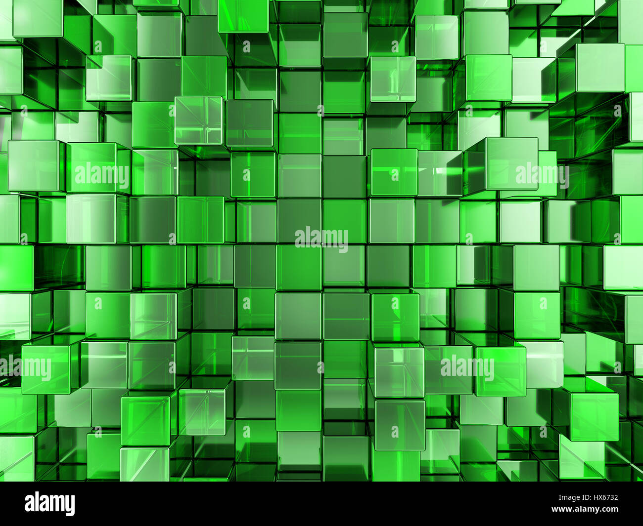 Abstract background formed from green cubes. 3D illustration Stock ...