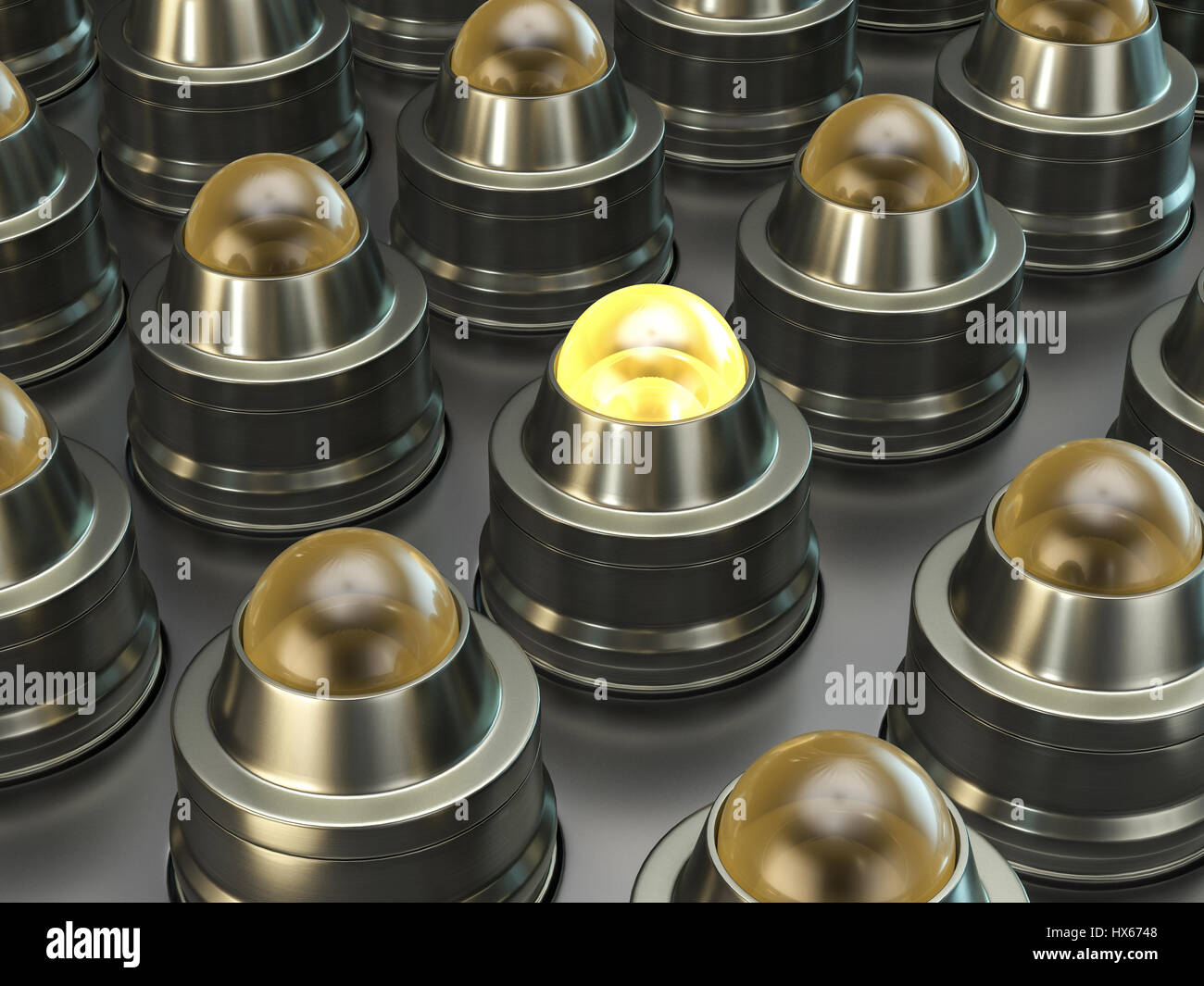 Metal light buttons background. 3D illustration Stock Photo - Alamy