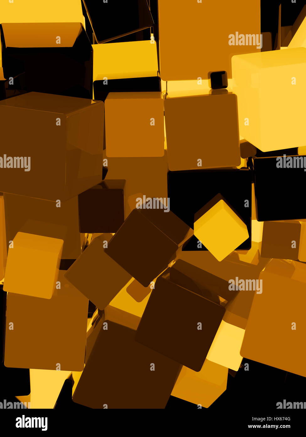 Shiny orange cube abstract background. 3D illustration Stock Photo - Alamy