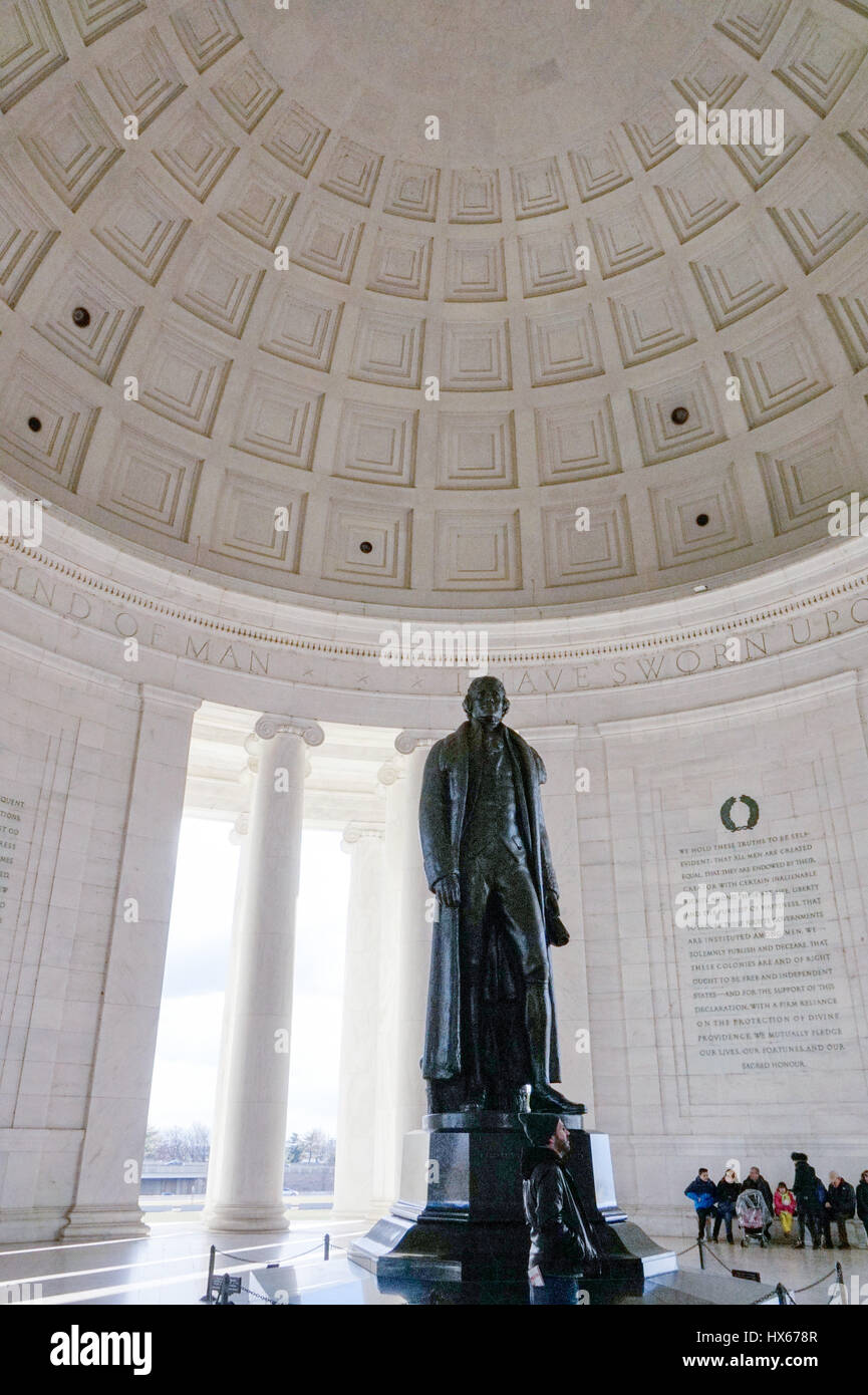Statue of Thomas Jefferson in President Thomas Jefferson Memorial, Washington DC, USA Stock ...