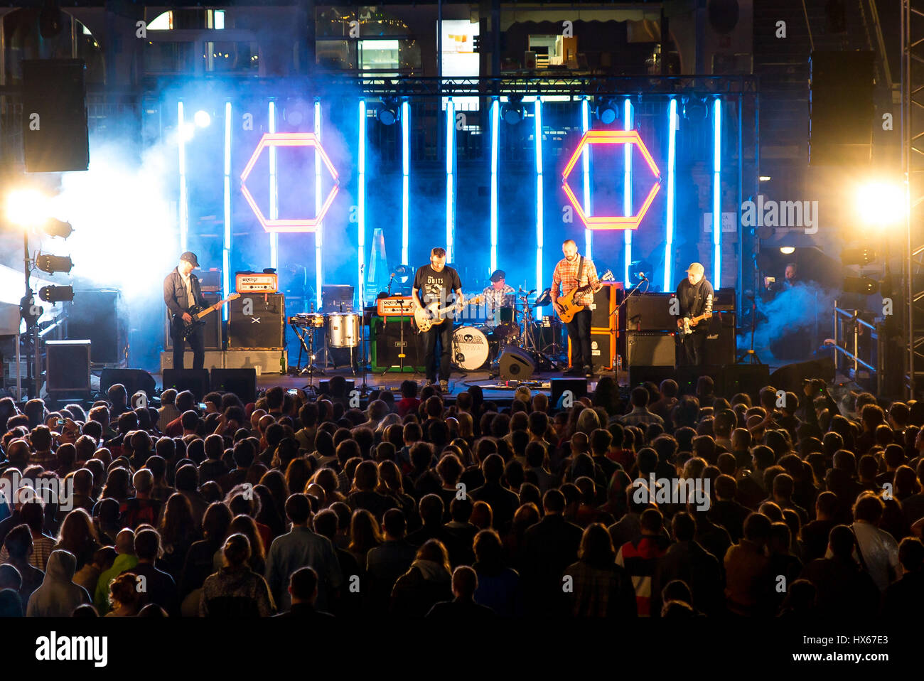 BARCELONA - SEP 5: Crowd in a concert at Tibidabo Live Festival on ...