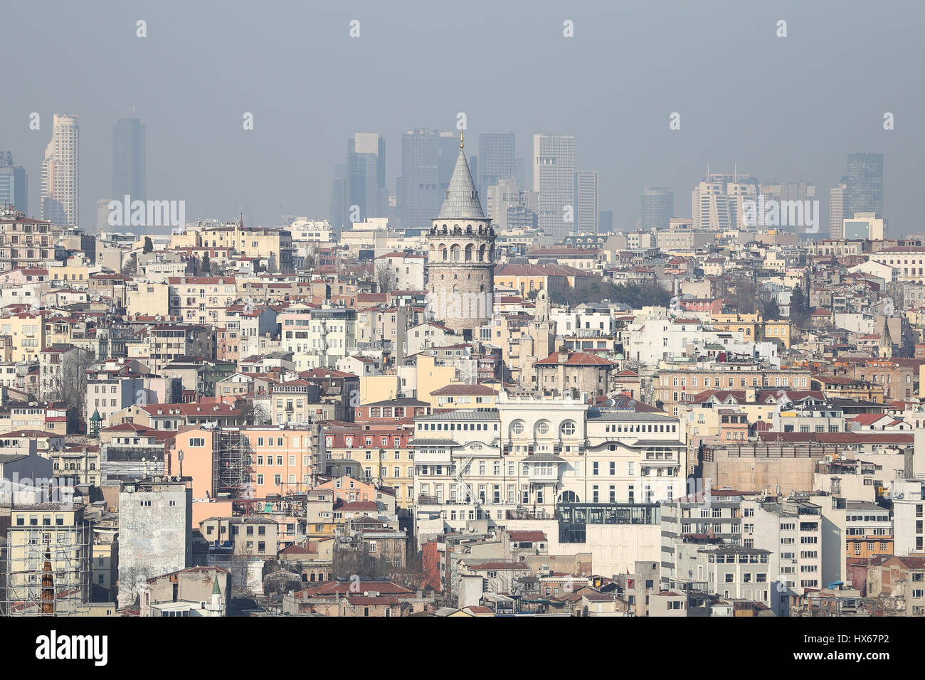 Galata Tower in Beyoglu, Istanbul City, Turkey Stock Photo - Alamy