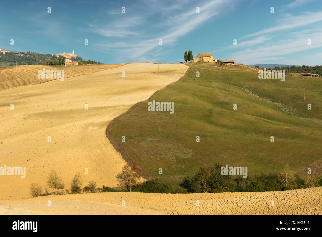 a typical landscape of tuscan countryside in a bright, sunny day Stock ...