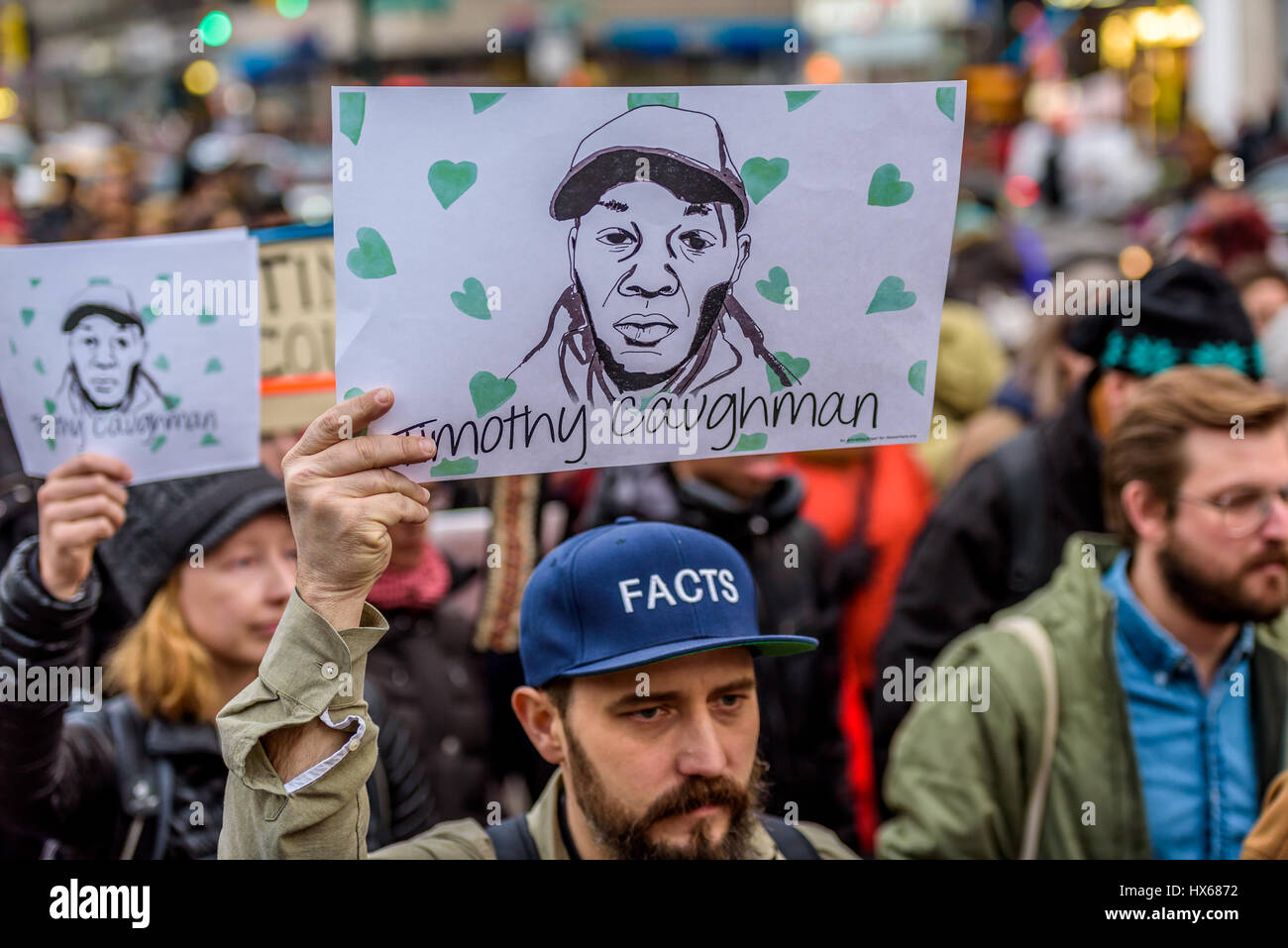 A crowd of about 300 people gathered in Union Square on the evening of ...