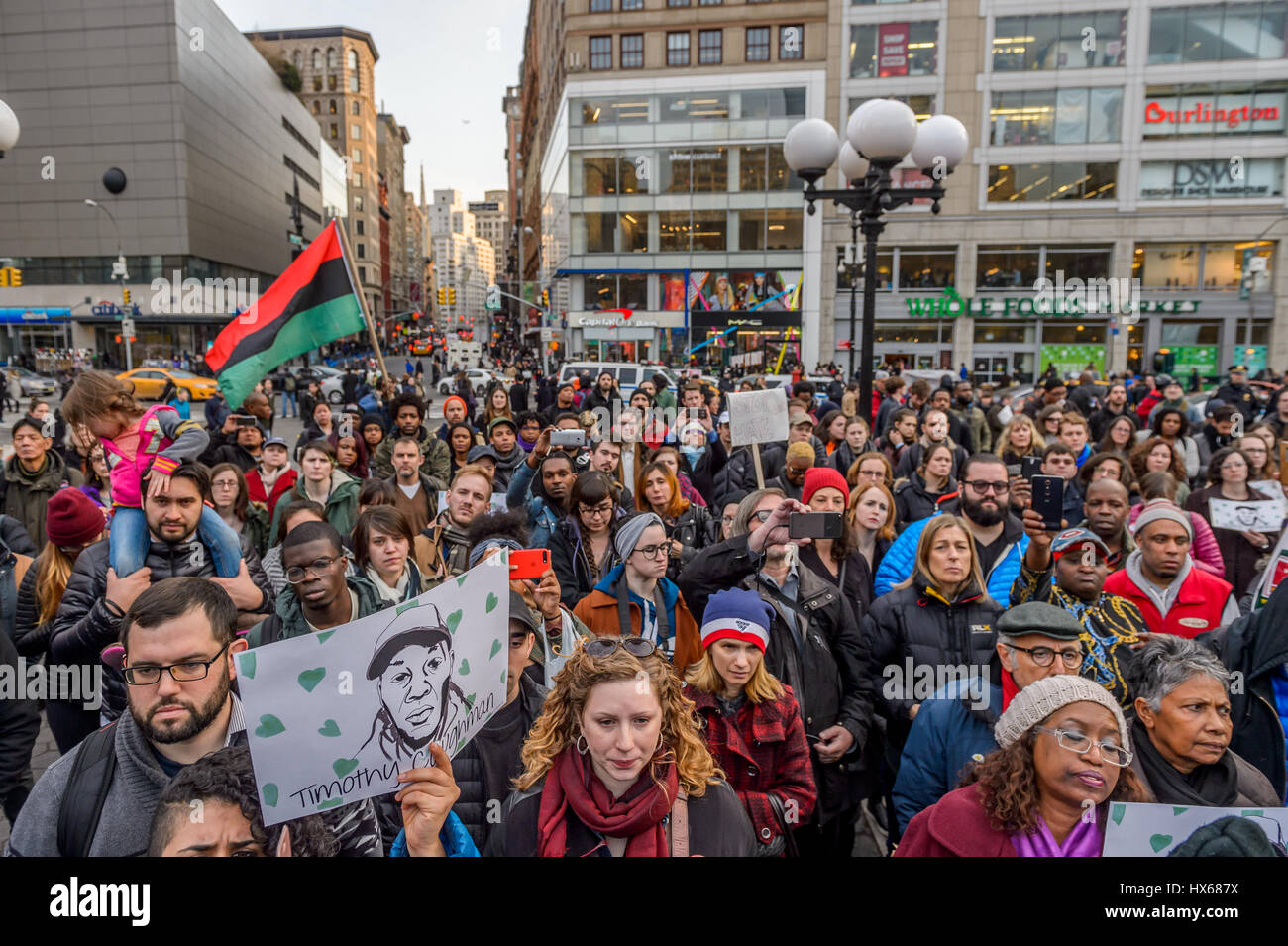 A crowd of about 300 people gathered in Union Square on the evening of ...