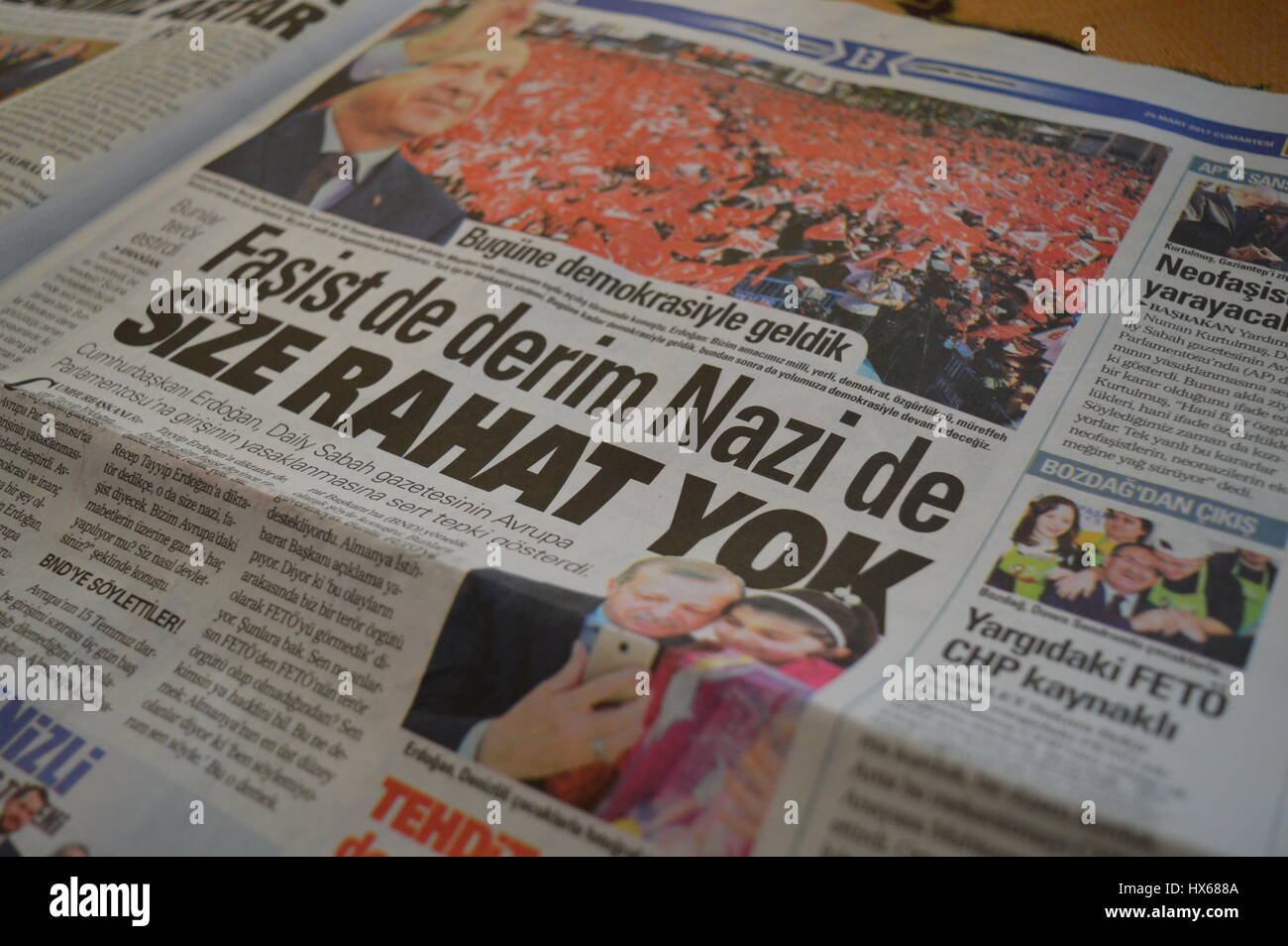 Ankara, Turkey. 25th Mar, 2017. Aksam, a pro-government daily newspaper ...