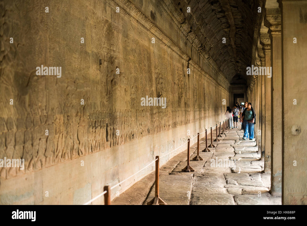 Interior of the Angkor Wat temple, Angkor, Cambodia, Asia Stock Photo ...