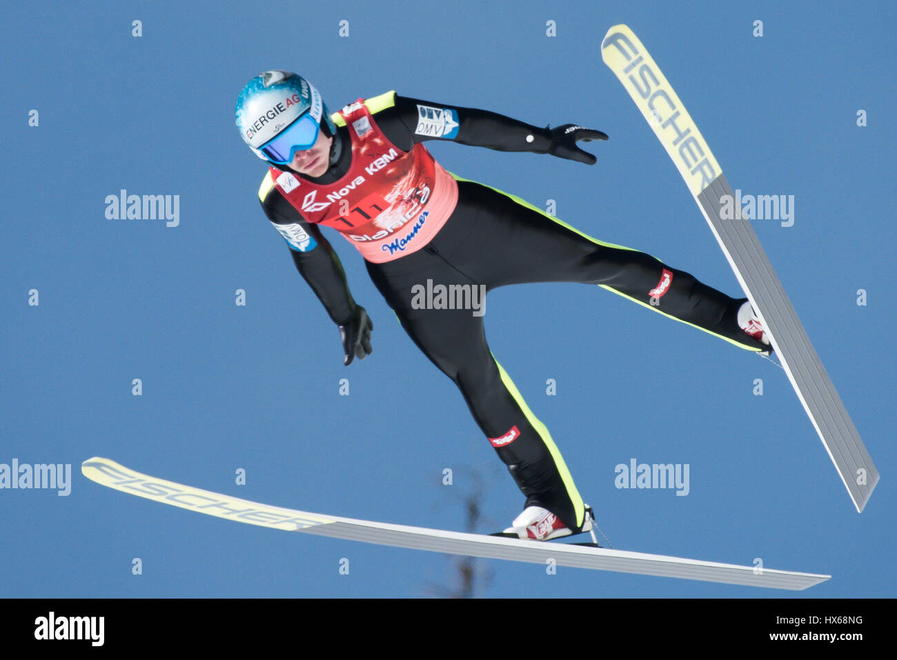 Planica, Slovenia. 25th Mar, 2017. Hayboeck Michael of Austria competes ...