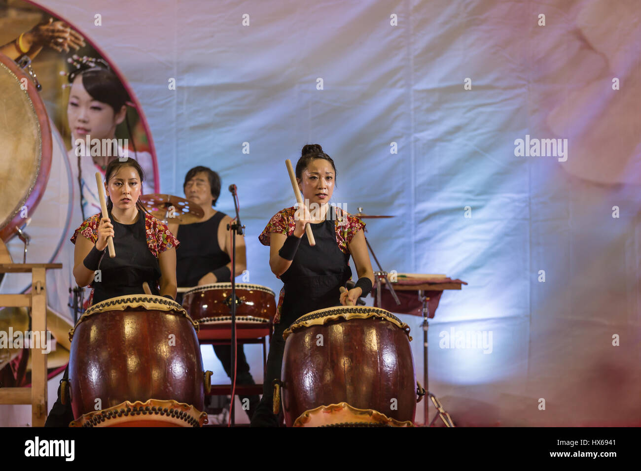 A group of traditional Japanese musicians Stock Photo - Alamy