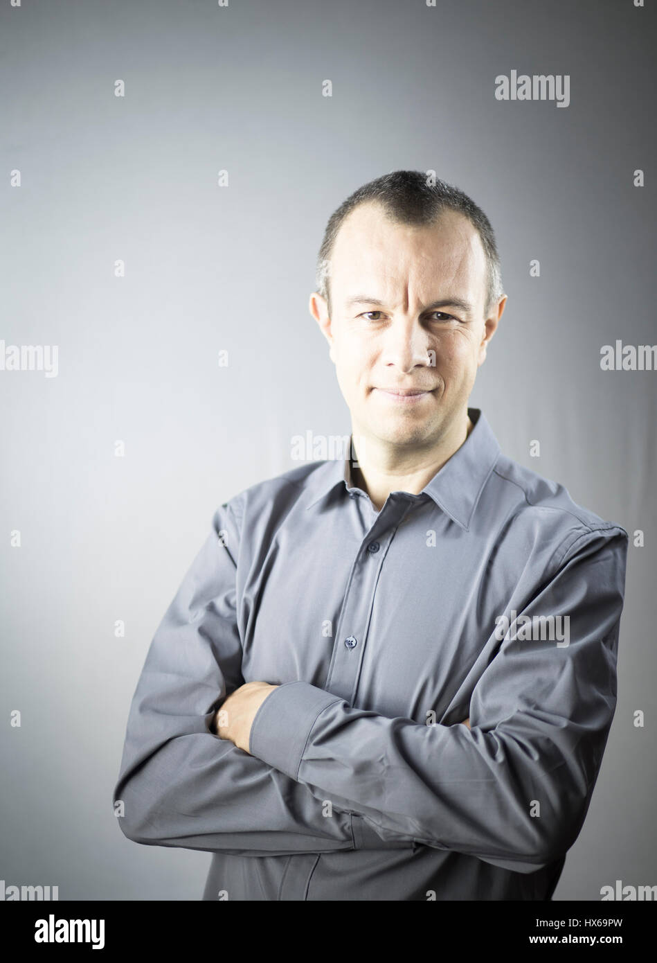 Businessman executive in shirt semi formal clothing aged in 40's ...