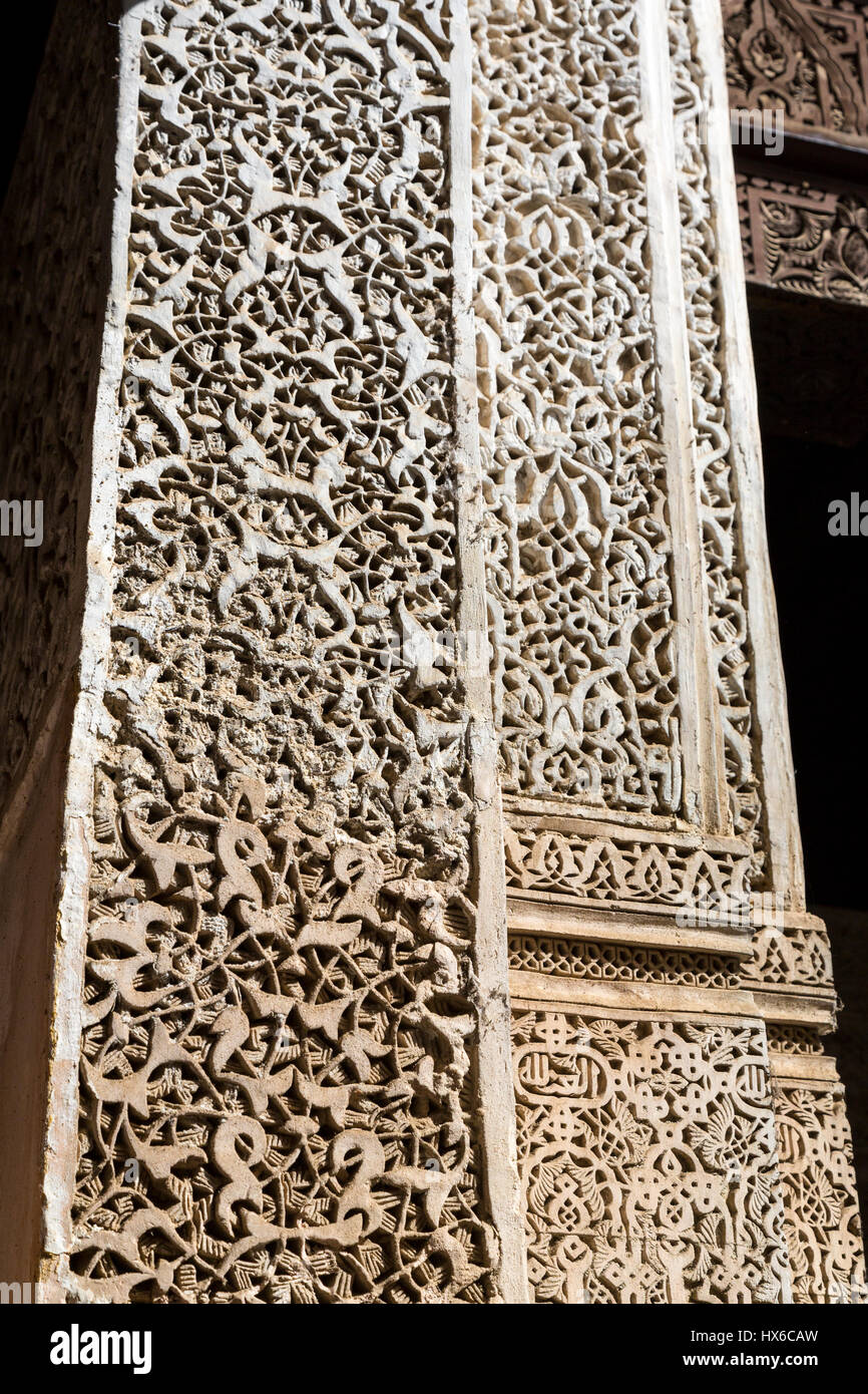 Meknes, Morocco. Medersa Bou Inania, 14th. Century. Floral Design and ...