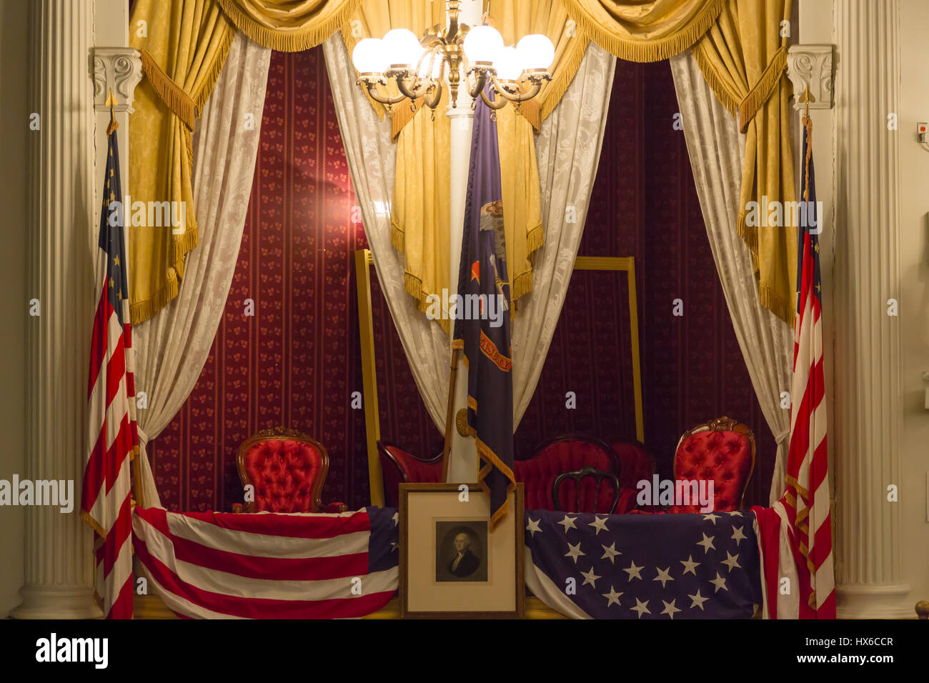 Abraham Lincoln's Presidential Box in Ford's Theatre, Washington, DC ...