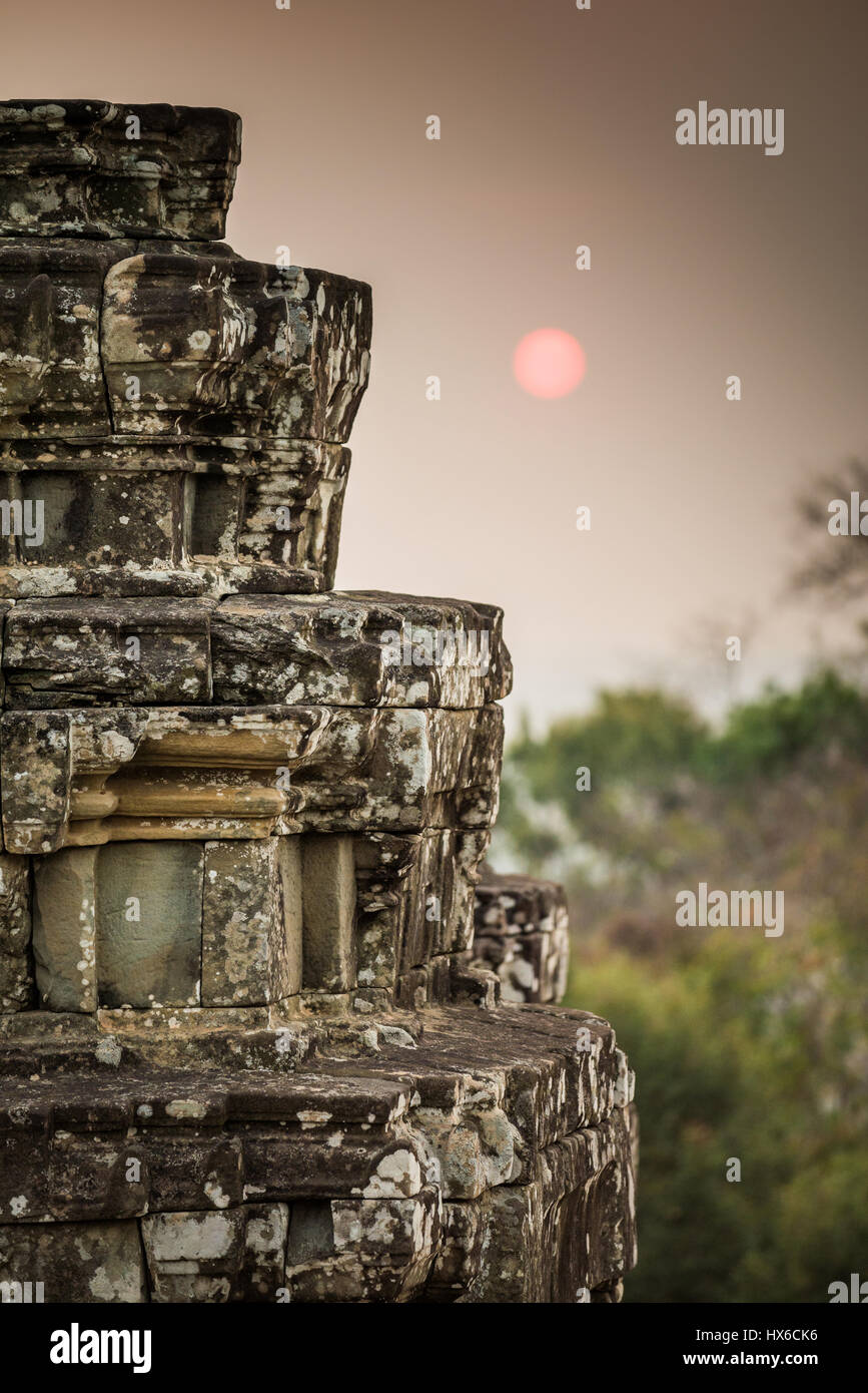 Sunset on the Phnom Bakheng temple, Angkor temples, Siem Reap, Cambodia ...