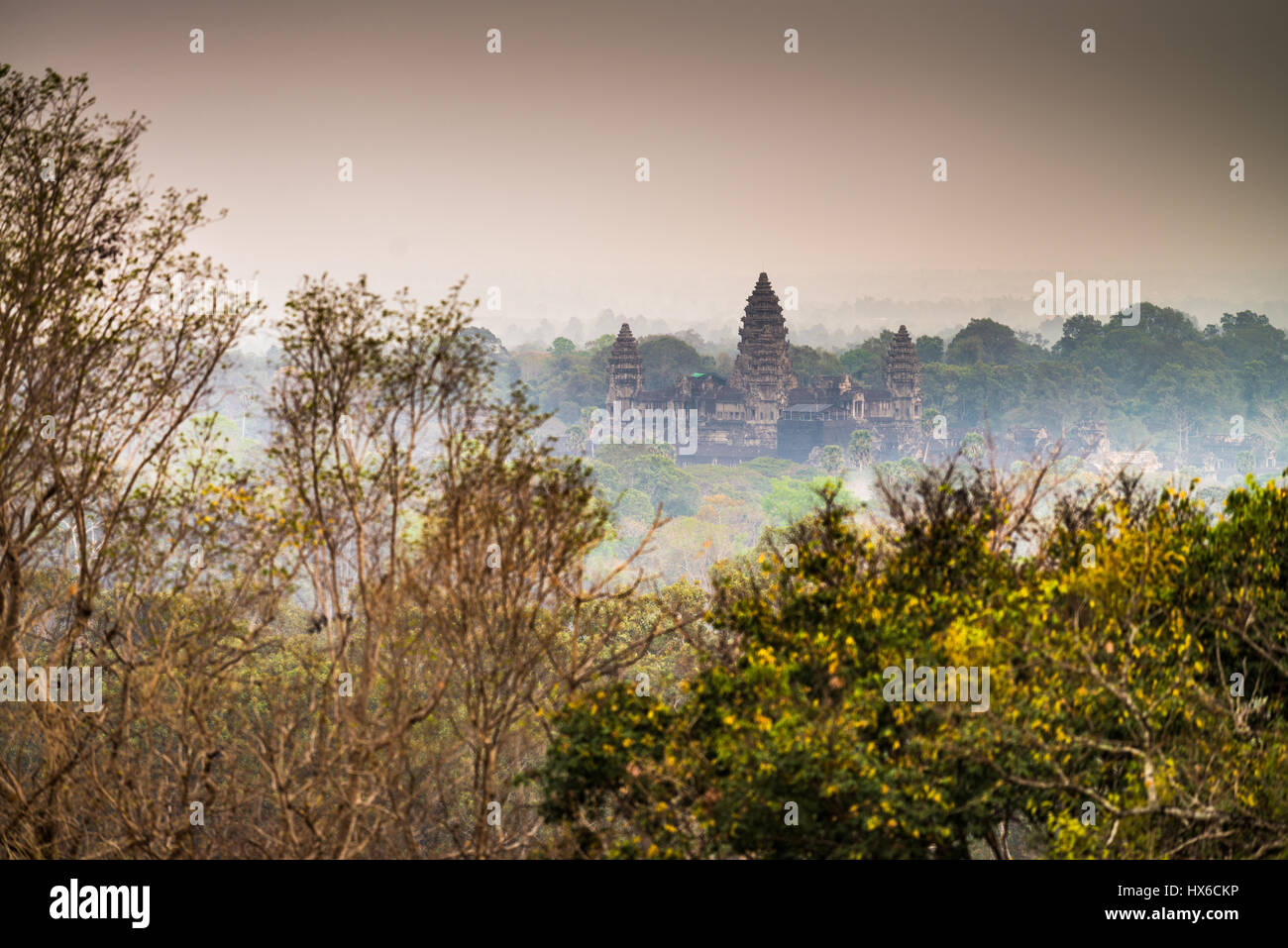 Aerial view of the Angkor Wat temple, Angkor, Cambodia, Asia Stock ...