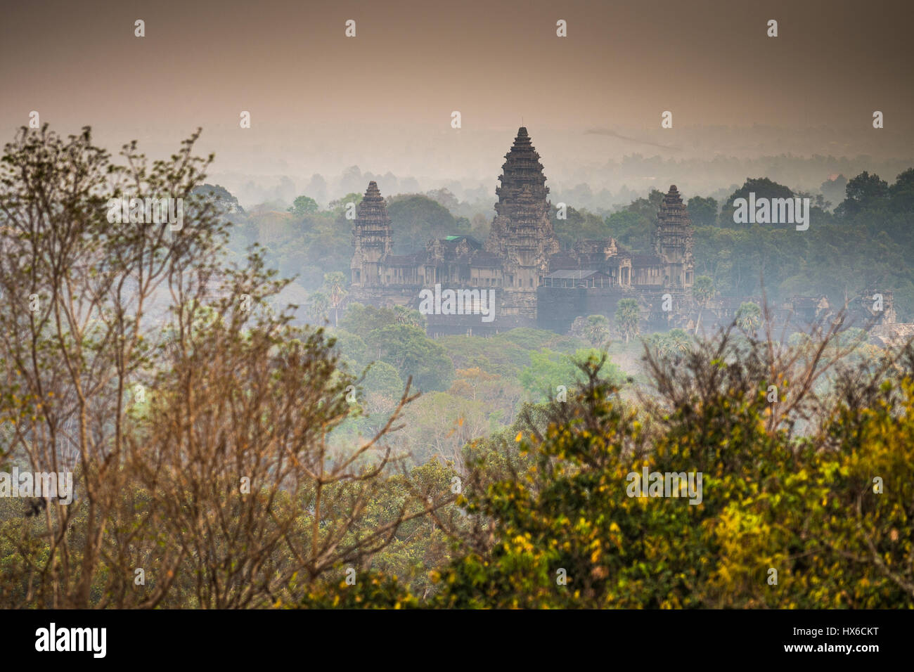 Aerial view of the Angkor Wat temple, Angkor, Cambodia, Asia Stock ...