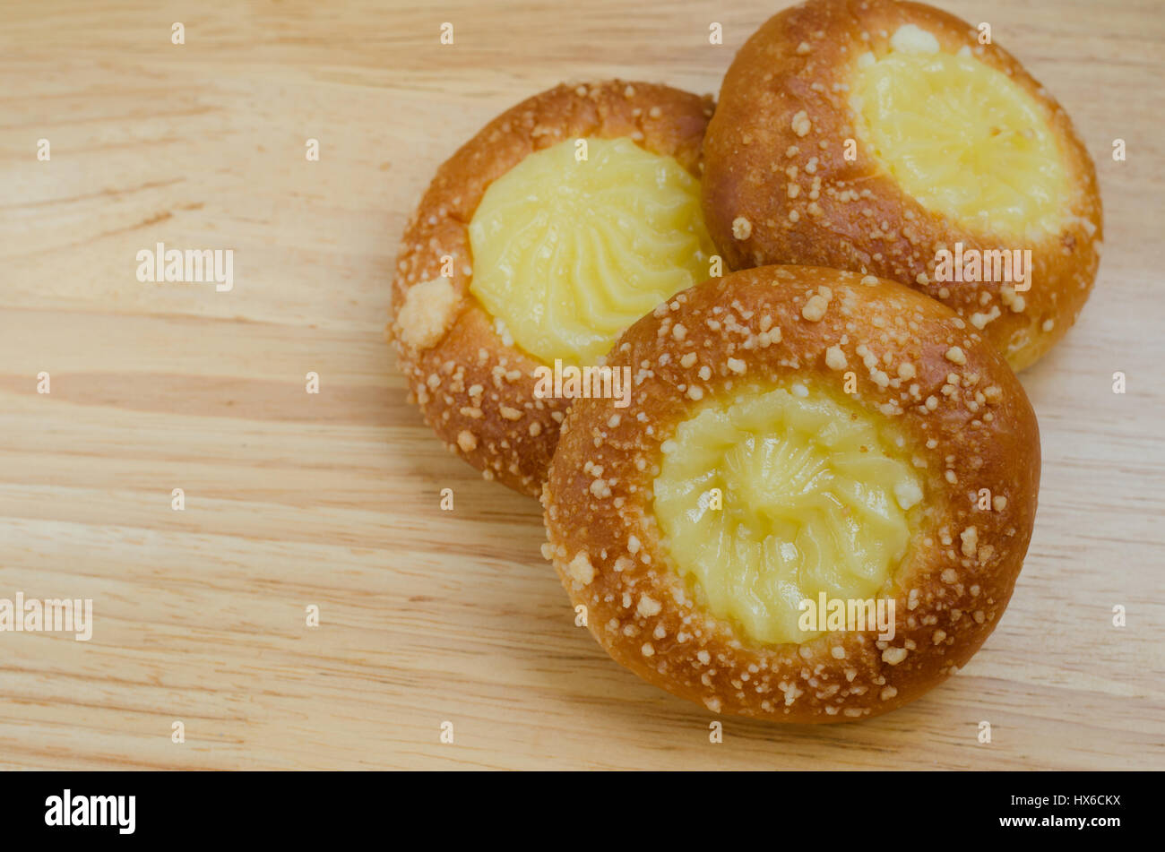 Custard Bun for Coffee Break Stock Photo - Alamy